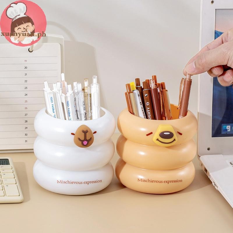 XUAN Cute Cartoon Capybara Pencil Container Office Desk Pen Container ...