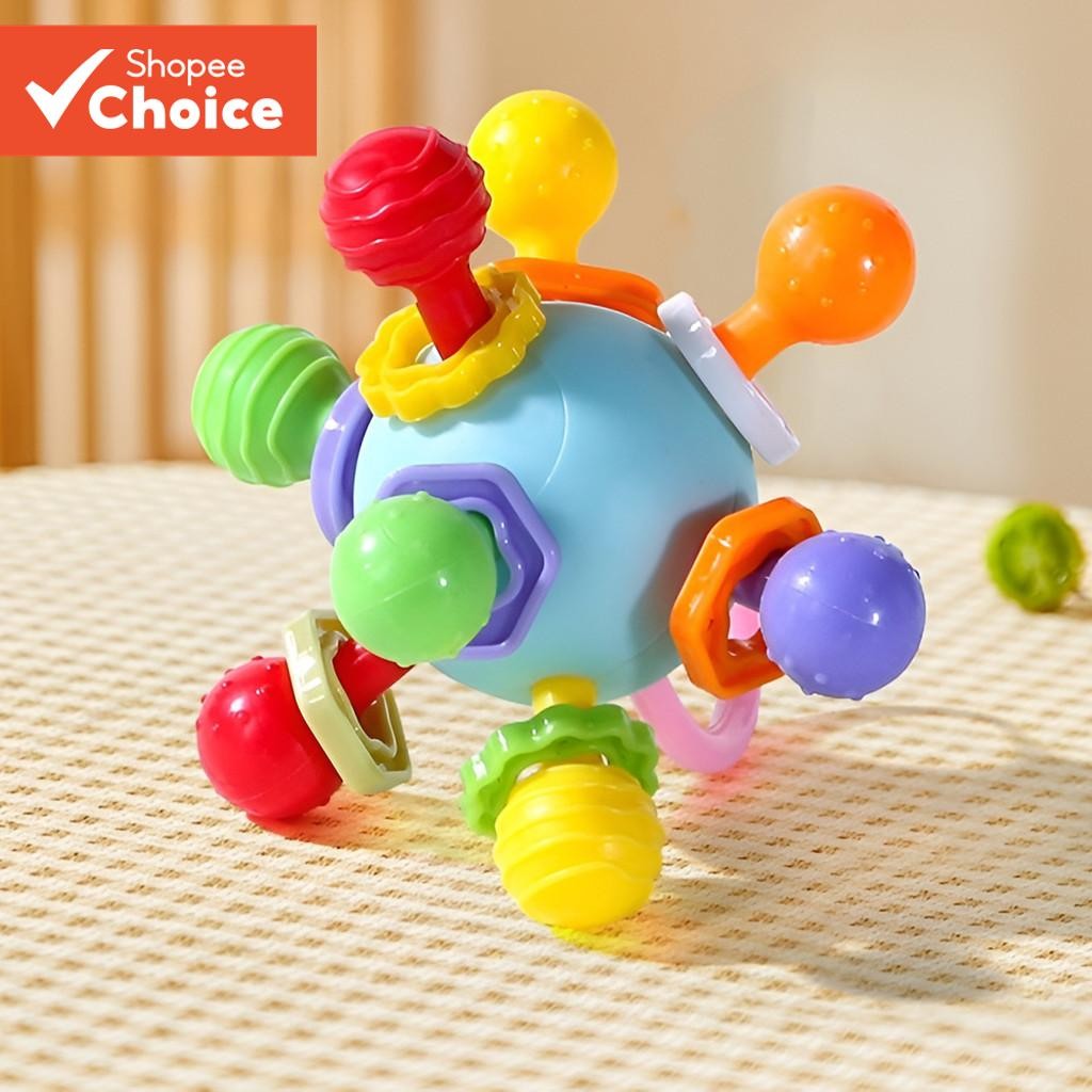 1 Piece Infant Round Ton Hand Grab Ball Teether Toy Safe Manhattan ...