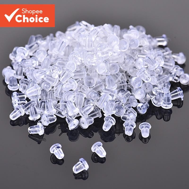 100Pcs Hypoallergenic Silicone Ear Plugs Clear Plastic Ear Caps for ...