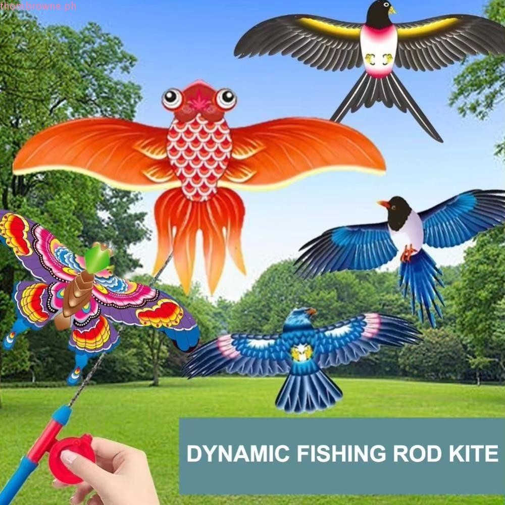 THOMBROWNE Handle Kids Flying Kite, Capybara Labubu Hand Brake Children ...