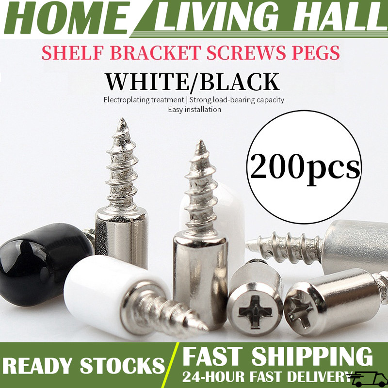 50/100/200pcs Shelf Bracket Screws Pegs/Wall Shelf Bracket/Floating ...