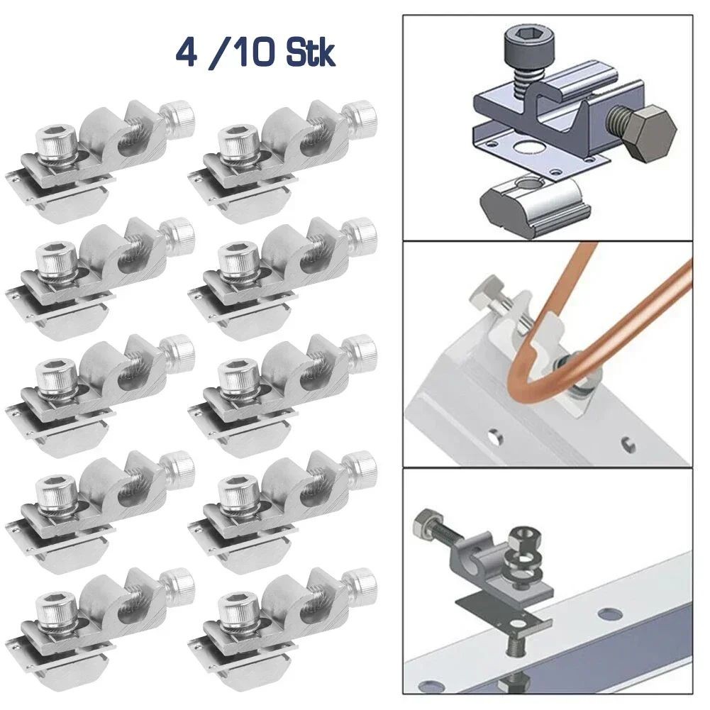 Solar Panel Mounted Grounding Clip Solar PV Mounting System Ground Lug ...