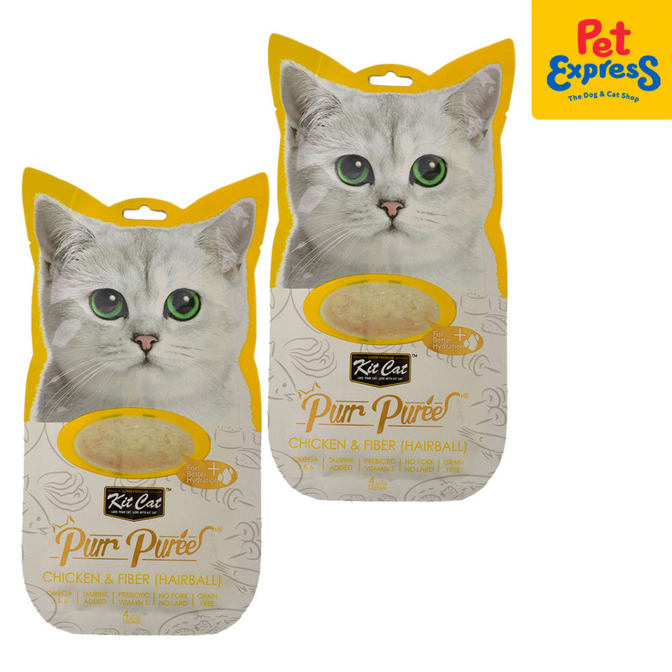 Kit Cat Purr Puree Chicken and Fiber Cat Treats 15gx4 (2 packs ...