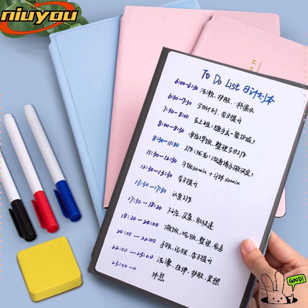 NIUYOU Whiteboard Notebook Reusable School Office Supplies Leather ...