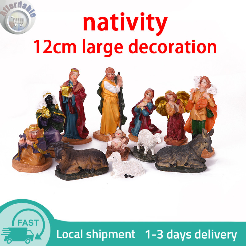 12pcs belen christmas nativity set Christmas gifts tabletop decoration ...