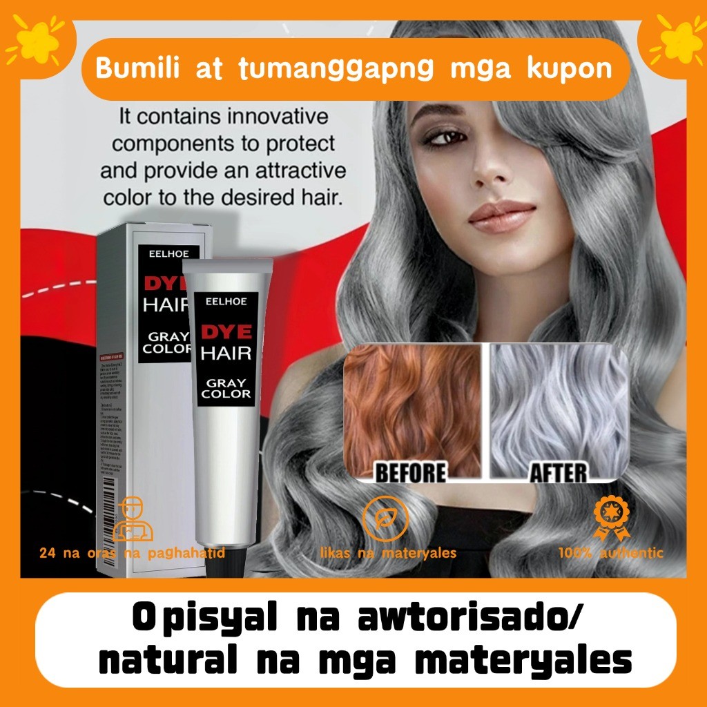 EELHOE Rambut Bagus Gray Hair Dye 100ml Rambut Kulay Abong-Asul Silver ...