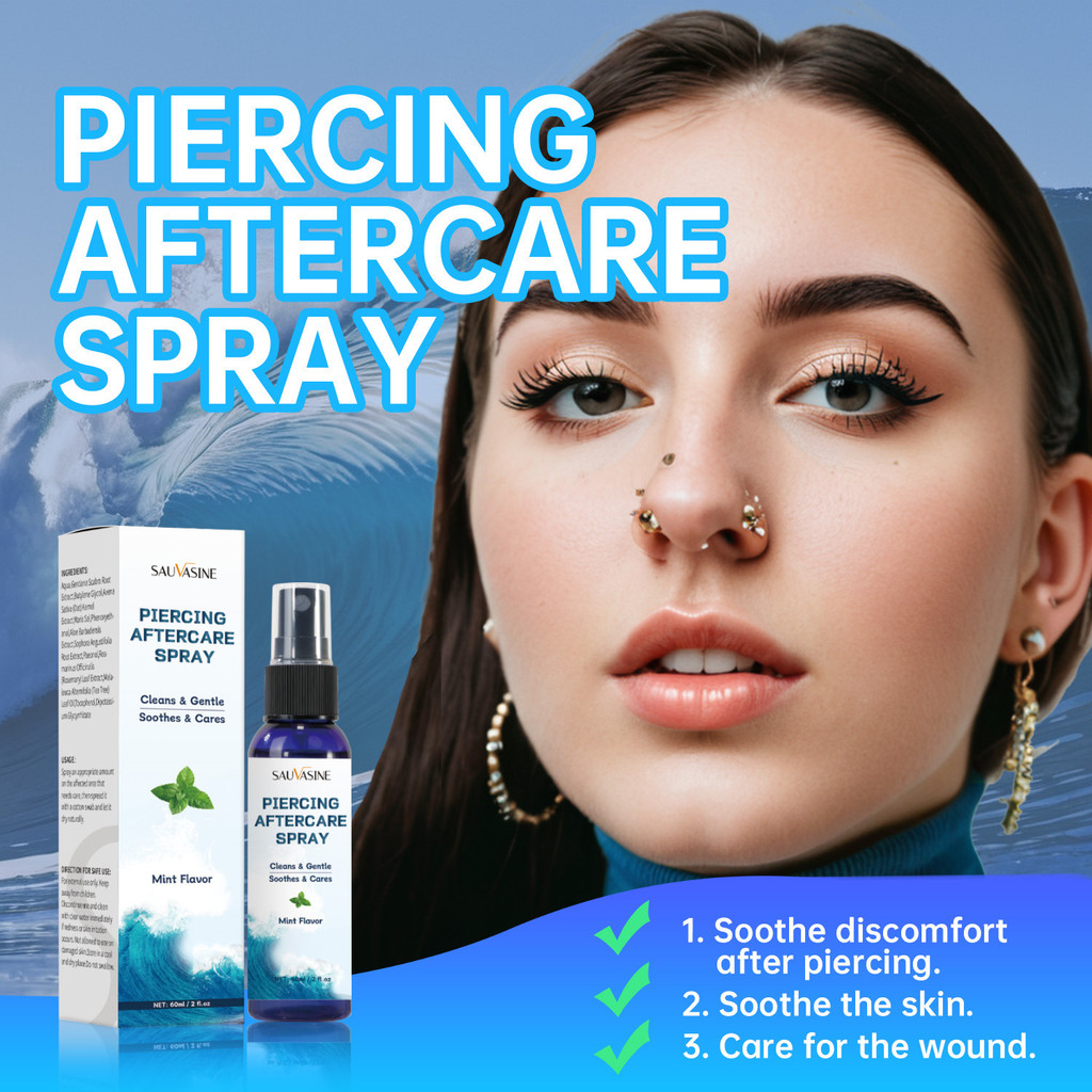 Piercing Aftercare Spray - Saline Solution Natural Keloid Bump Removal ...
