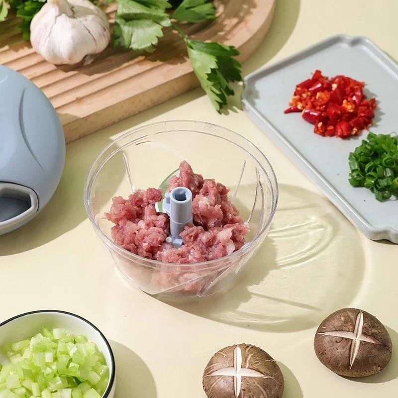 Hand Chopper Manual Rope Food Processor Food Chopper Pounding Garlic ...