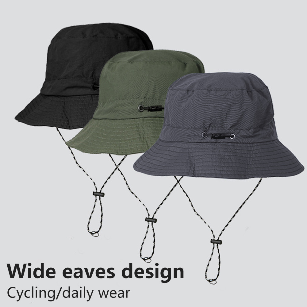 Foldable Sun Protection Bucket Hat with Chin Strap for Men and Women ...