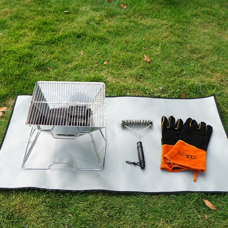 Outdoor Camping Fireproof Cloth Picnic Barbecue Insulation Mat Flame ...