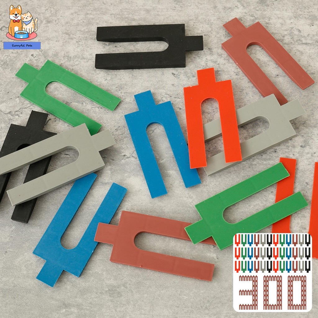 300 Pcs Plastic Shim 1mm 2mm 3mm 4mm 5mm 6mm U Shaped Tile Spacer Kit ...