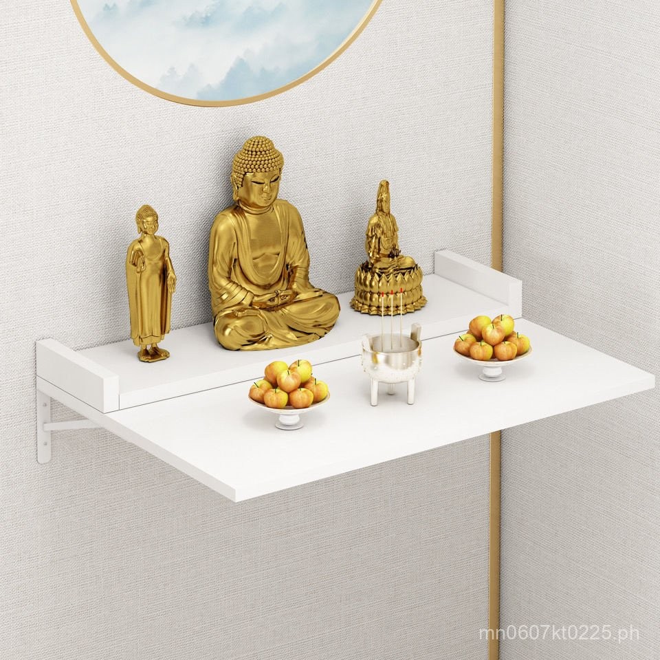 Home Buddha Statue Altar Wall-Mounted Buddha Cabinet Worship Stand ...