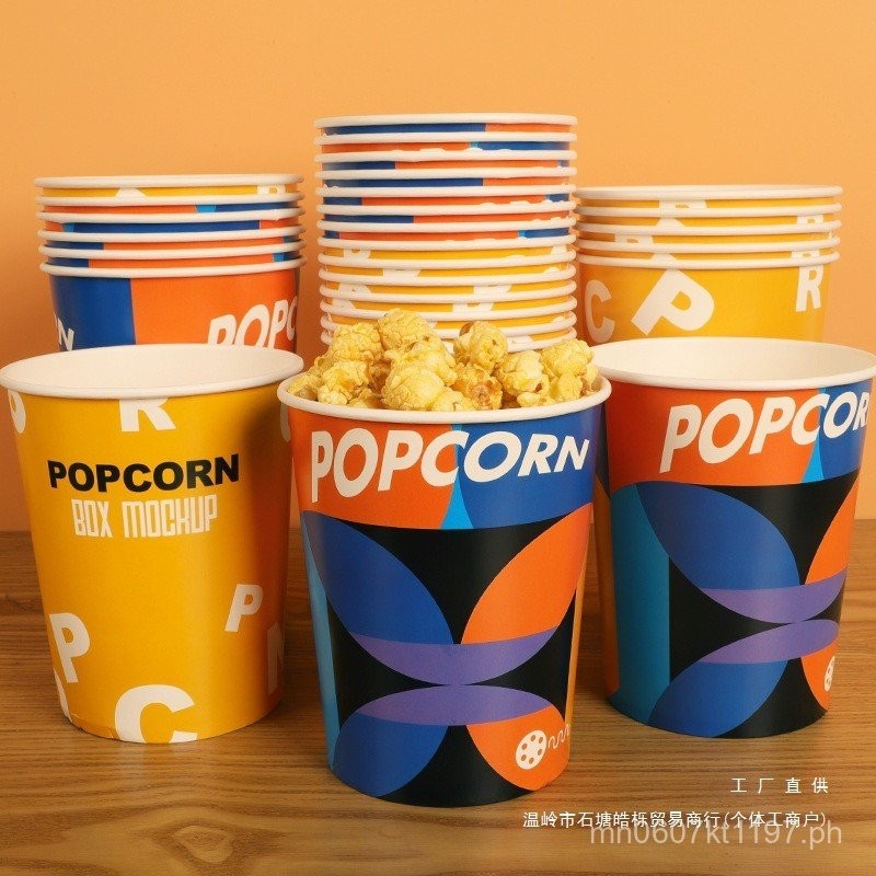 Popcorn Box Paper Tube Commercial Packaging Bucket Disposable Popcorn ...