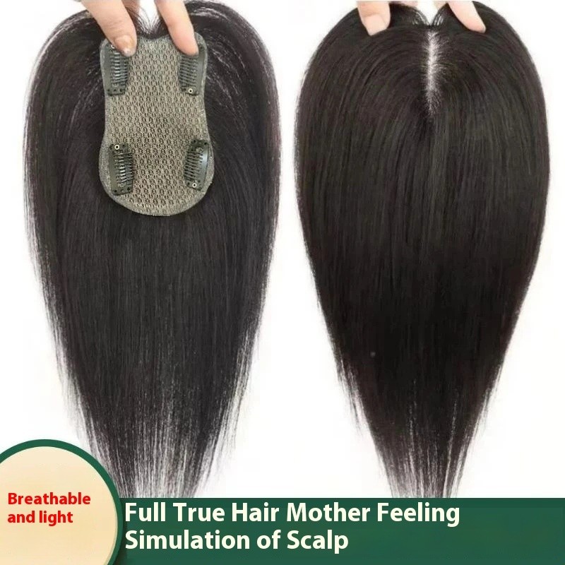 8*12cm-25/30/35cm 100% Human Hair Piece Black And Mocha Brown Hair ...