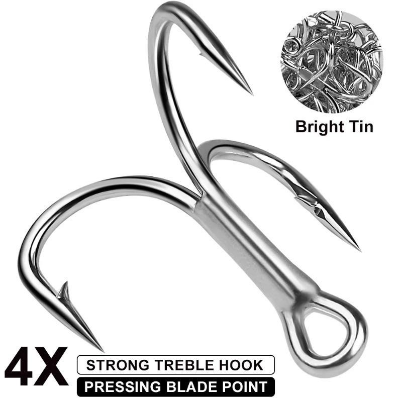 20Pcs/lot Luya Triple Hook Reinforced Anchor Hook Solid Triple Barbed ...