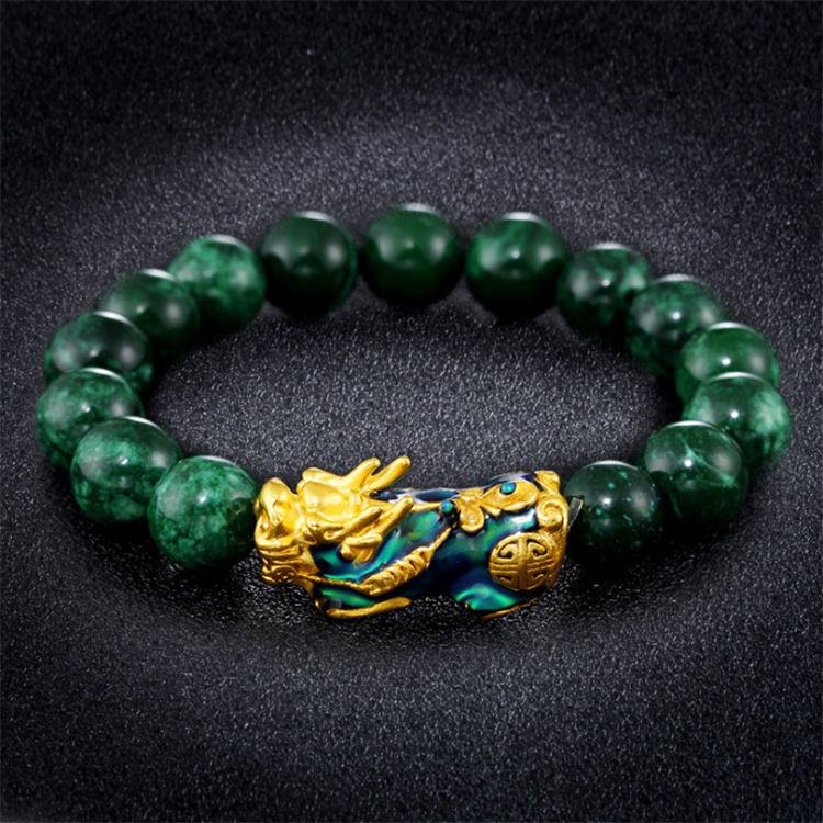 Thermochromic Sand Gold Pixiu Bracelet Natural Sapphire Transfer Beads ...