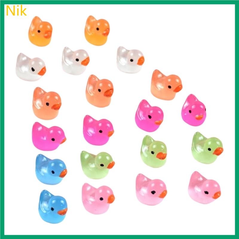 Niki 20PCS Mini Duck Ornaments Night Glowing Figurines Glows In Dark ...