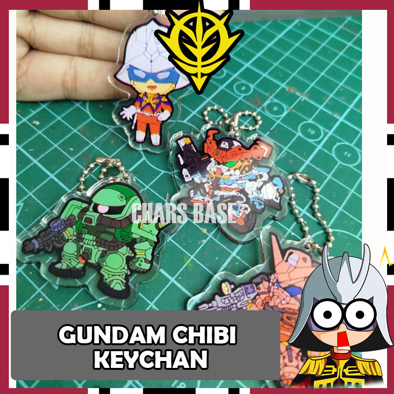 GUNDAM KEYCHAIN GUNDAM CHIBI KEYCHAIN CHAR ZAKU GQUUUUUX | Shopee ...