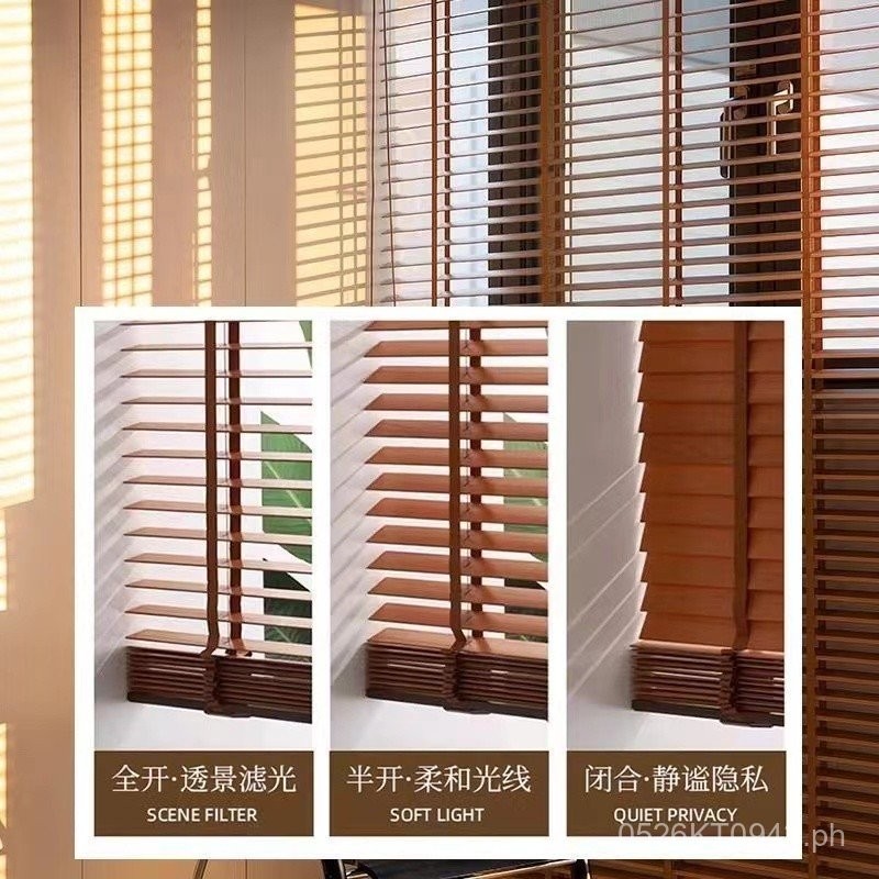 Living Room Wooden Roller Blinds Study Room Solid Wood Venetian ...