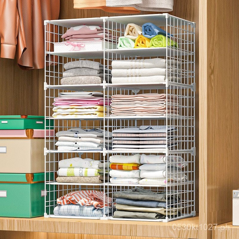 Wardrobe Partition Shelf Clothing Layered Storage Cabinet Layered Rack ...