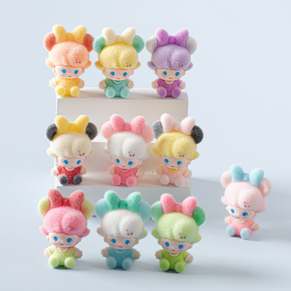 10PCS Velvet Sitting Dimoo with Bow Resin Charms for DIY(7-278 ...