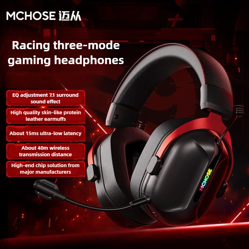 MCHOSE S9 Pro Headset Wireless Bluetooth Three Mode Gaming Headphone ...