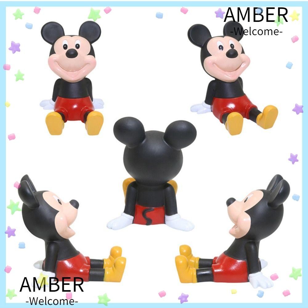 AMBER Mickey Cartoon Phone Holder, Sculpture Statue Cute Phone Bracket ...