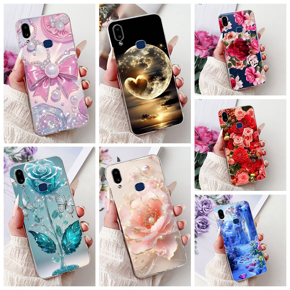 For Samsung Galaxy A10 A10S M01S Casing New Fashion Flower Bowknot Soft ...
