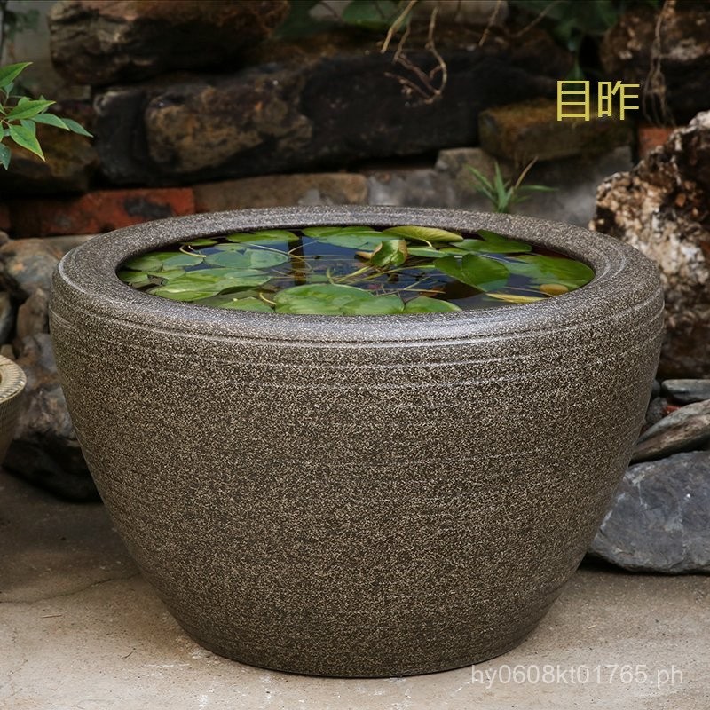 Ceramic Old-Fashioned Large Fish Tank Outdoor Ceramic Water Lily Fish ...