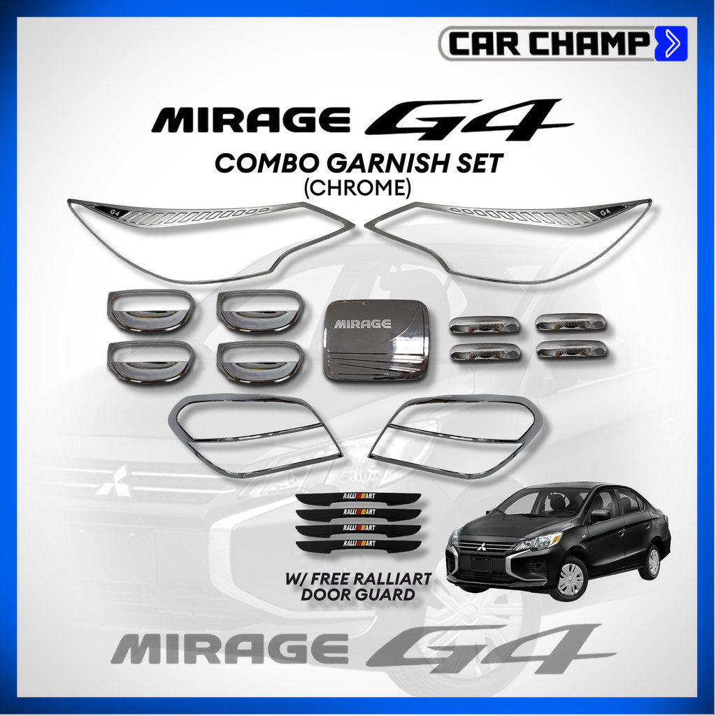 Mitsubishi Mirage G4 Sedan 2021 to 2025 GLX / GLS Garnish Combo set ...