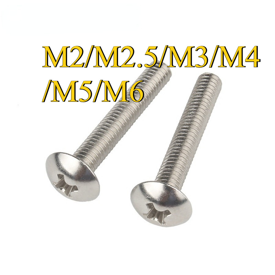 Big flat head Phillips screw Nickel-Plated ，M2/M2.5/M3/M4/M5/M6 * L3-50MM Malaking flat na screw ...