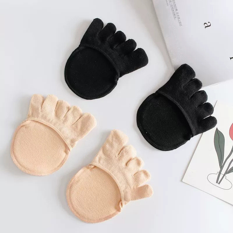 Five-finger socks summer thin half-paw socks towel bottom sponge pad ...