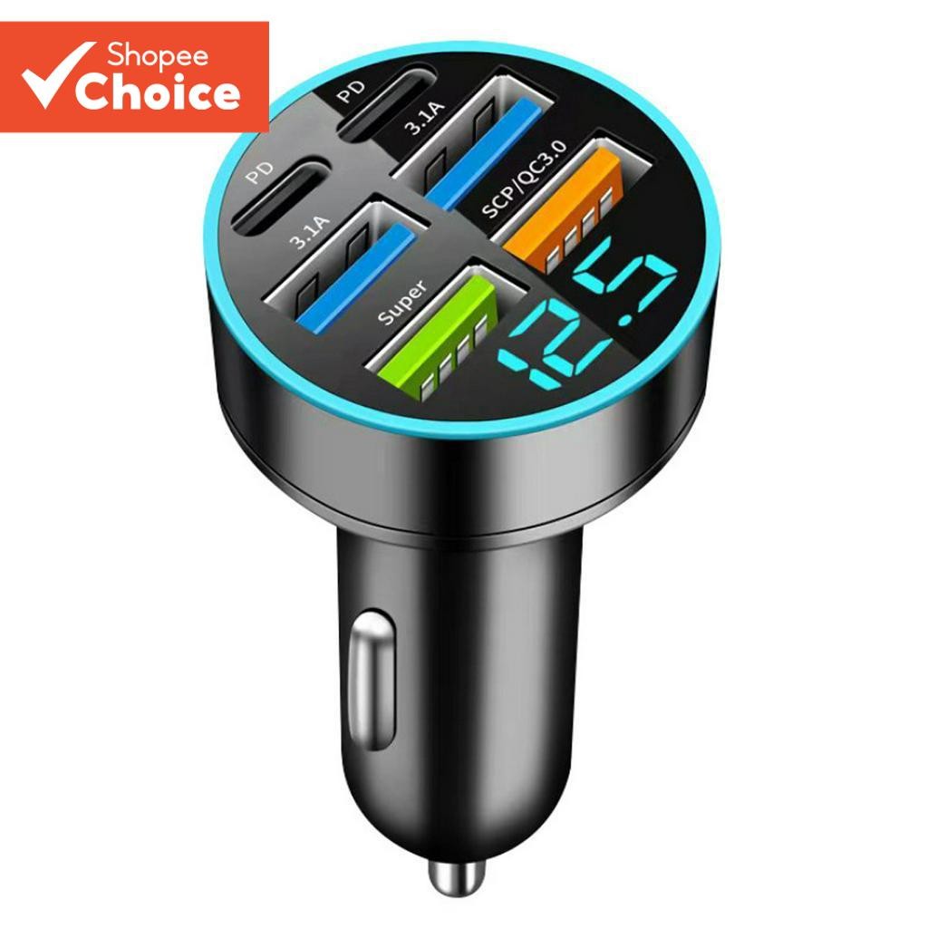 USB C Car Charger 6 Charging Ports Type C USB Super Fast Charging Cell ...