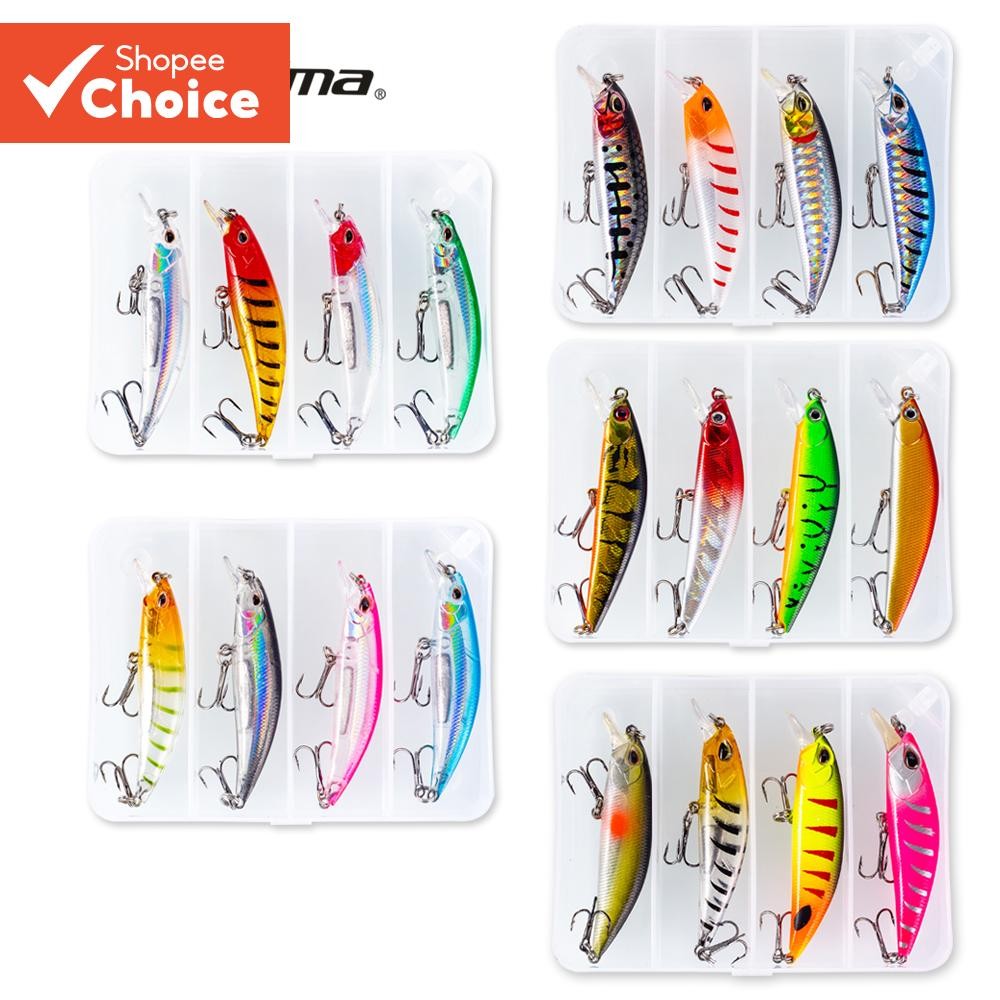 4pcs/Set Minnow Sinking Lures (6.3g/7.6g/8g) for Bass, Trout, Snakehead ...