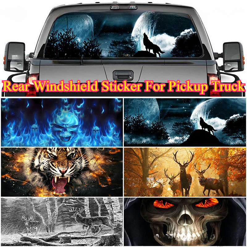 1PCS 3D Rear Windshield Poster Decal One Way Sticker Car Accessories ...