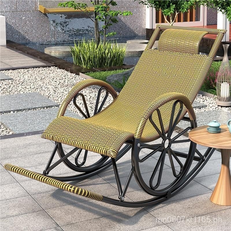 Nap Elderly Rattan Rocking Chair Elderly Outdoor Reclining Chair New ...
