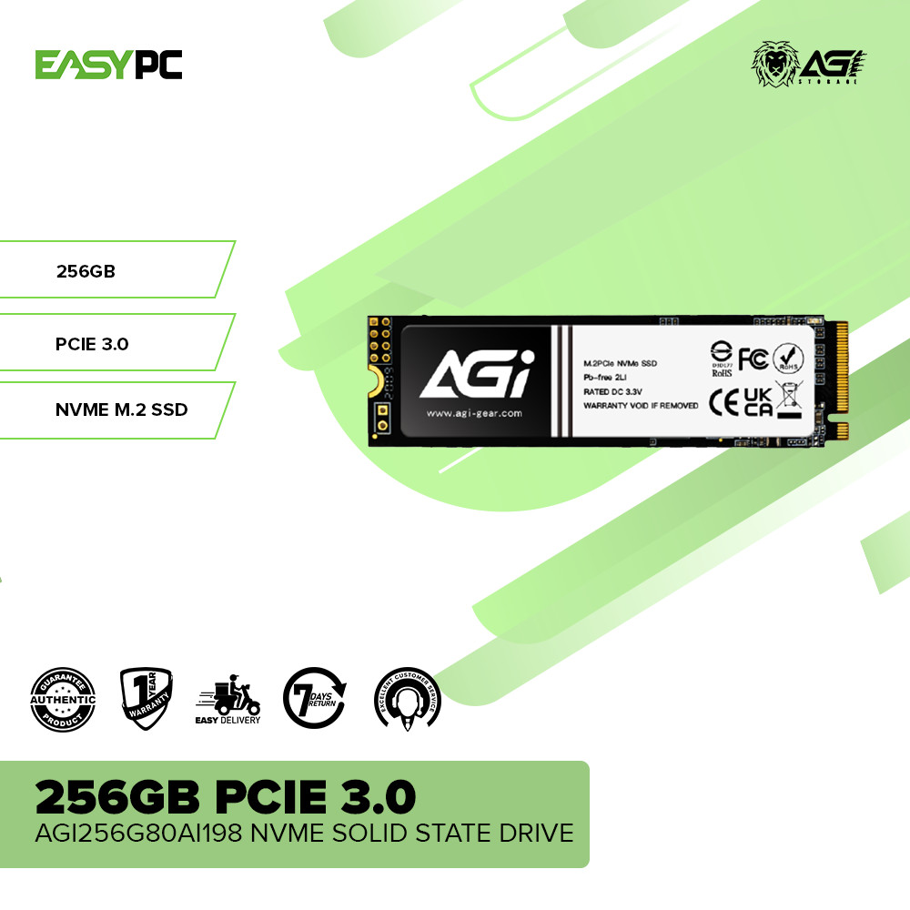 EasyPC | AGI AGI256G80AI198 256gb | AGI512G80AI198R 512gb PCIE 3.0 NVME Solid State Drive ...