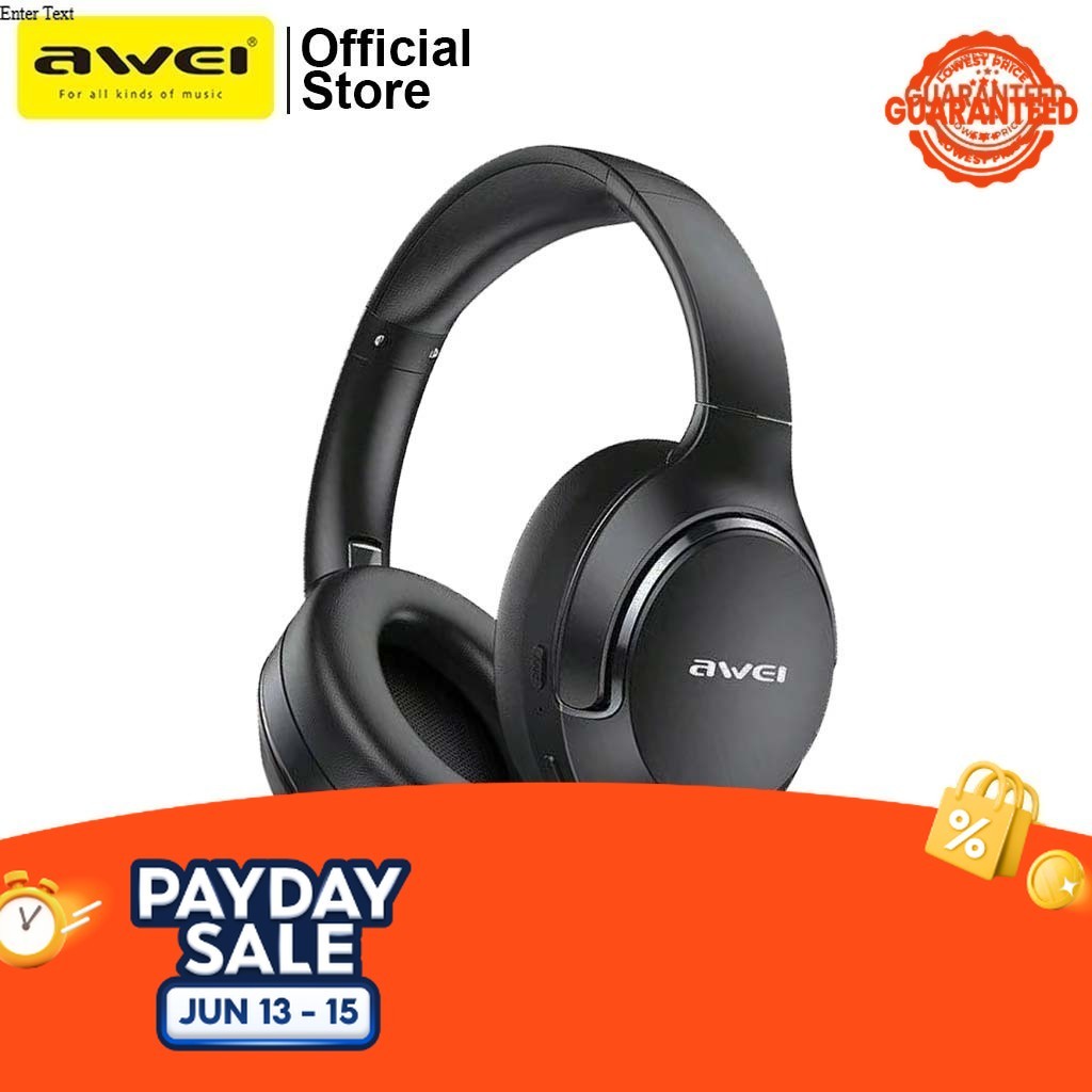 Awei AT2 ANC Wireless Headphone Explosive Bass Bluetooth 5.0 HiFi Sound ...