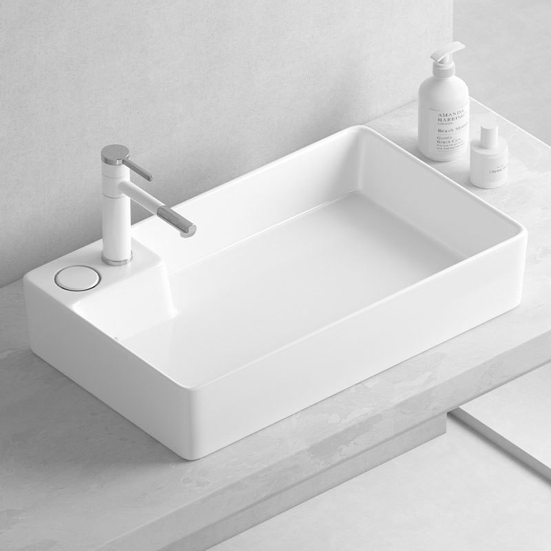 Above Counter Basin Hidden Drain Side Upper Right Corner Drain Basin ...