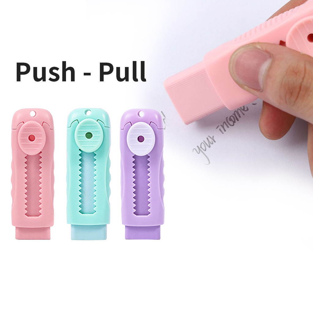 Colorful Retractable Eraser Push Pull Design Creative Rubber Stick for ...