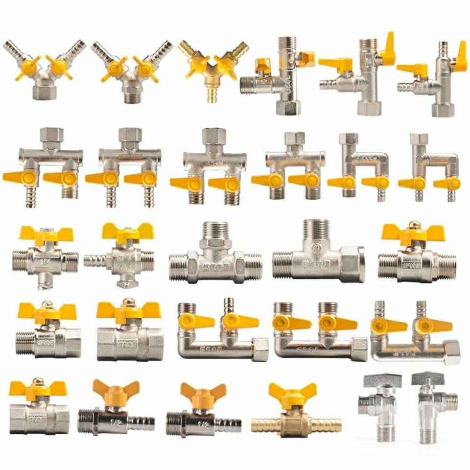 4Natural Gas Valve Copper Electroplated Valve Three-way Ball Valve Gas ...