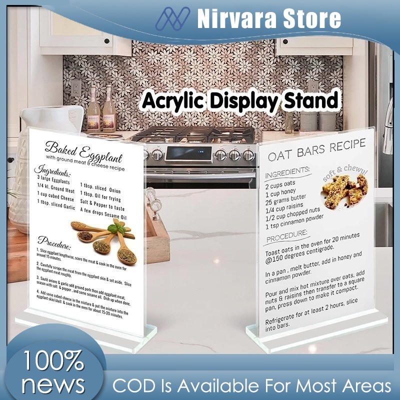A4/A5/A6/5*7 Acrylic Double Sided Menu Holder Display Stand T-type Menu ...