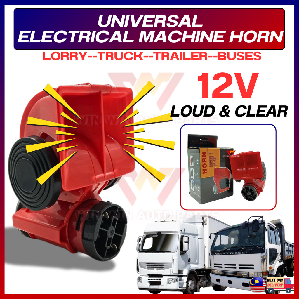 Universal 12V Dual Tone Electric Air Horn Twin Blast Sound Loud Honk ...