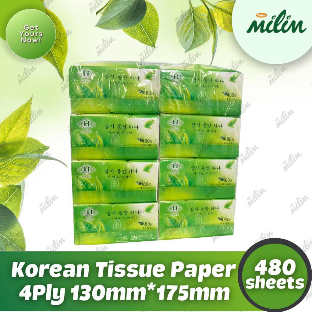 Green Removable Korean Facial Tissue Paper 4ply (8pcs/Bundle) / Facial ...