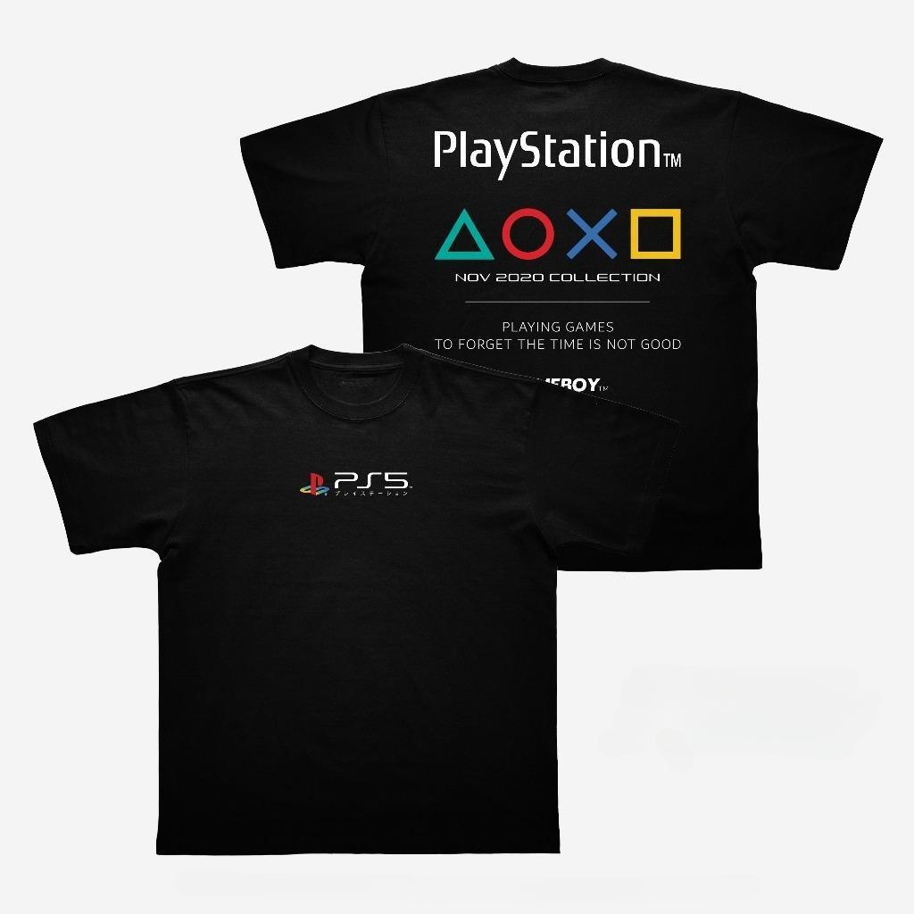 (24 Hours Delivery) Oversize T-Shirt Playstation PS5 Logo Pattern Loose ...