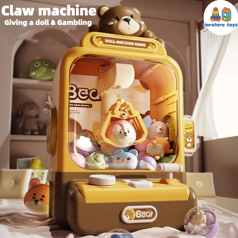 Electric Home Claw Machine Toy for Kids Mini Plush Grabber with Capsule ...