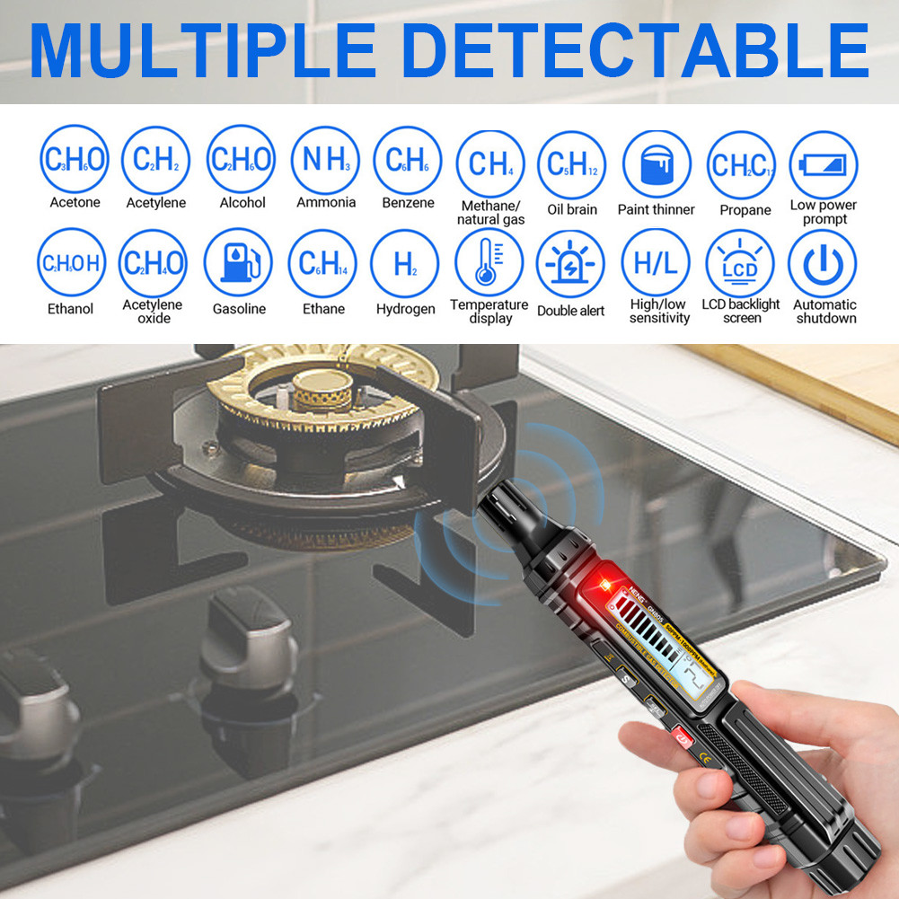 Combustible Gas Detector Natural Gas Leak Detector with Audible and ...