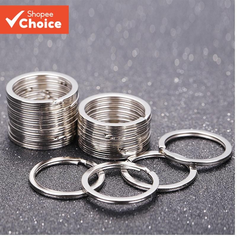5pcs Stainless Steel Hole Key Ring Key Chain Round Split Keychain ...