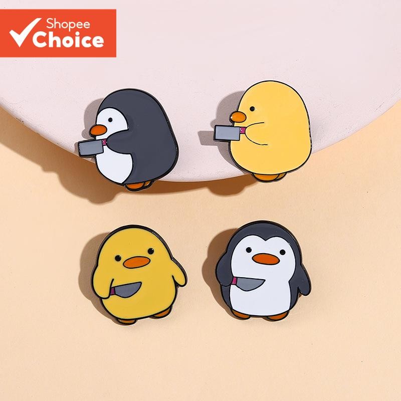 (Multiple Styles)Cartoon Penguin Enamel Pin Badge Set - Cute Animal ...