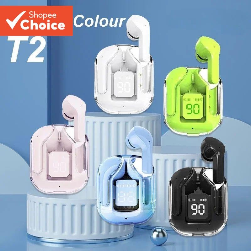T2 TWS Wireless Headphones LED Power Earphones Digital Display Headset ...